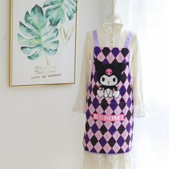 Kuromi | Kitchen | Kuromi Kitchen Apron Chef Style Ties In Back Purple ...